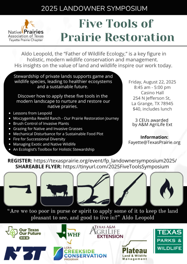 Fayette Prairie Chapter — 2025 Landowner Symposium: Five Tools of ...